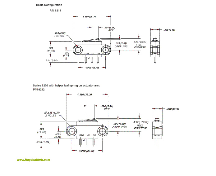 6200 Series Hermetically Sealed Switches | Products | Haydon Kerk ...