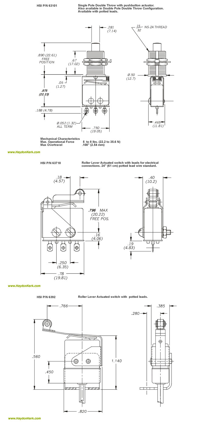 6300 Series Hermetically Sealed Switches | Products | Haydon Kerk ...