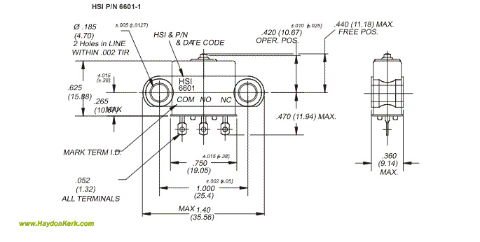 6600 Series Hermertically Sealed Switches | Products | Haydon Kerk ...